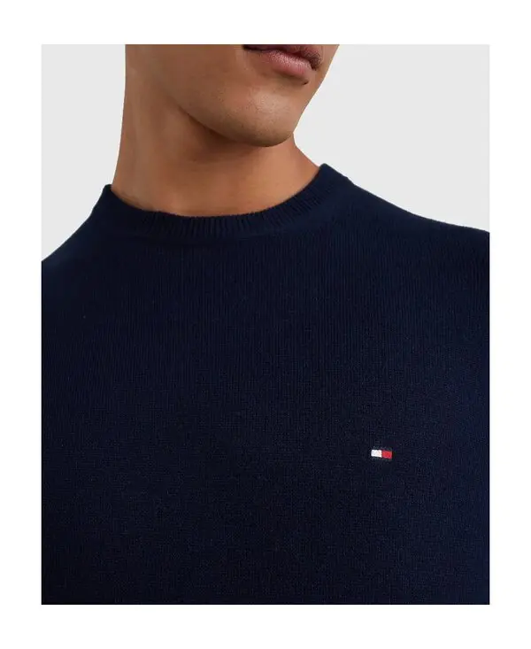 Tommy Hilfiger Round Neck Sweater With Ribbed Detailing - Black