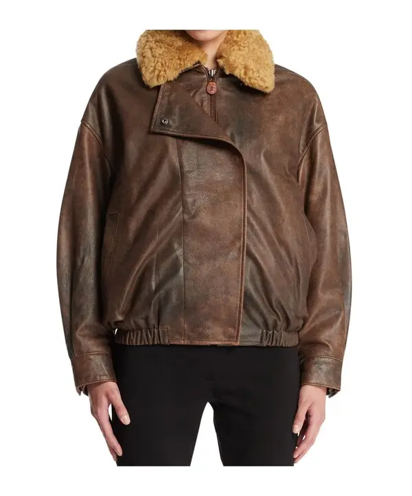 R13 Leather Jacket With A Zipper
