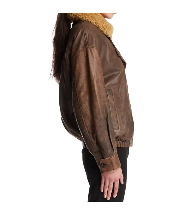 R13 Leather Jacket With A Zipper