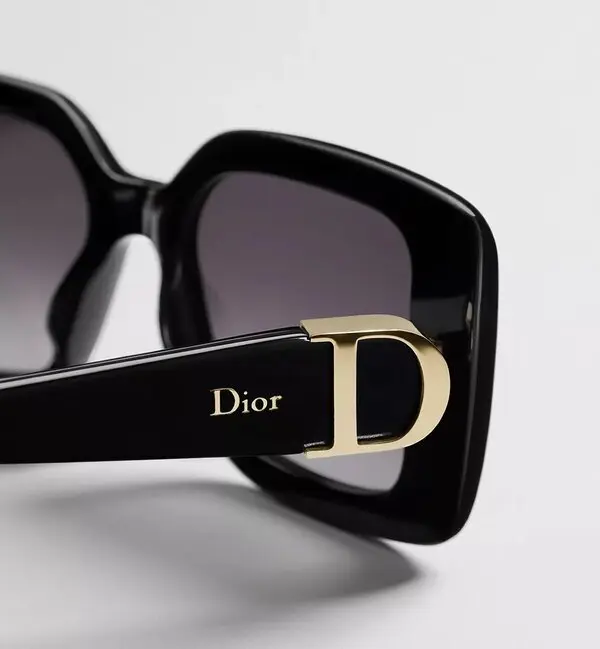 Dior Acetate Square Frame Sunglasses With Grey Gradient Lenses