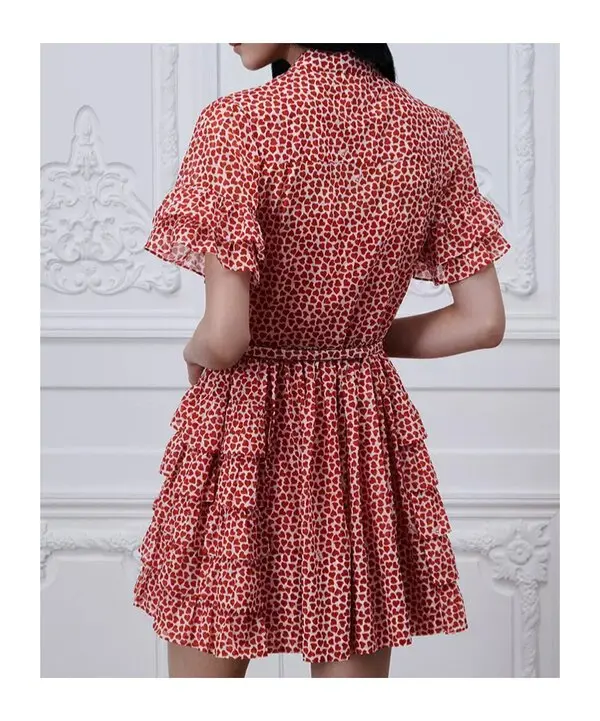 Dior Short Ruffled Dress With Belt