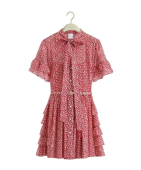 Dior Short Ruffled Dress With Belt - White