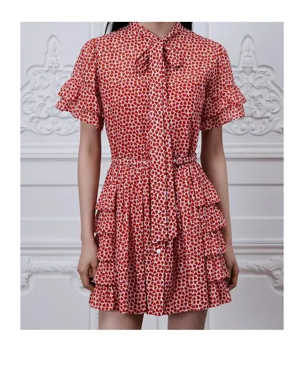 Dior Short Ruffled Dress With Belt