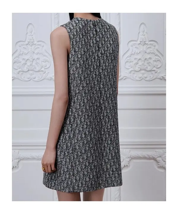 Dior Sleeveless Round Neck Dress With Pocket Detail
