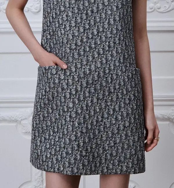 Dior Sleeveless Round Neck Dress With Pocket Detail
