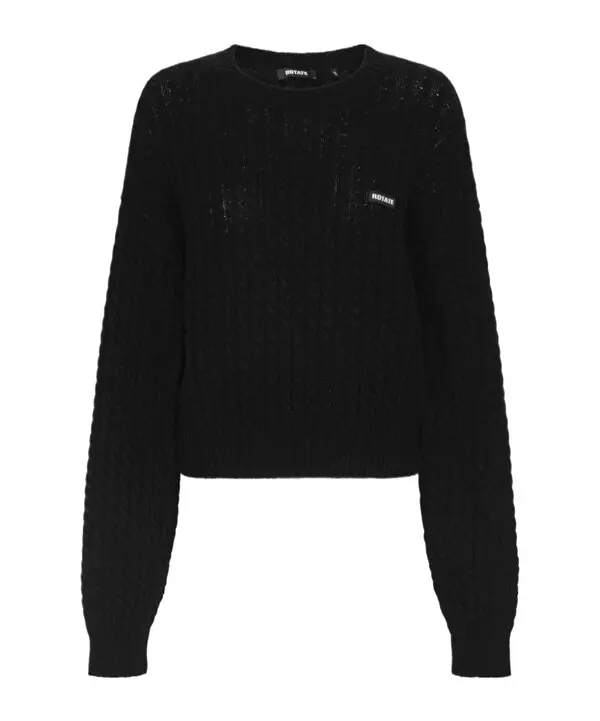 ROTATE BY BIRGER CHRISTENSEN Cable Crewneck Sweater