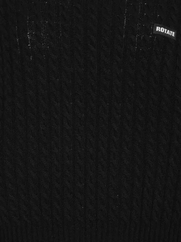 ROTATE BY BIRGER CHRISTENSEN Cable Crewneck Sweater