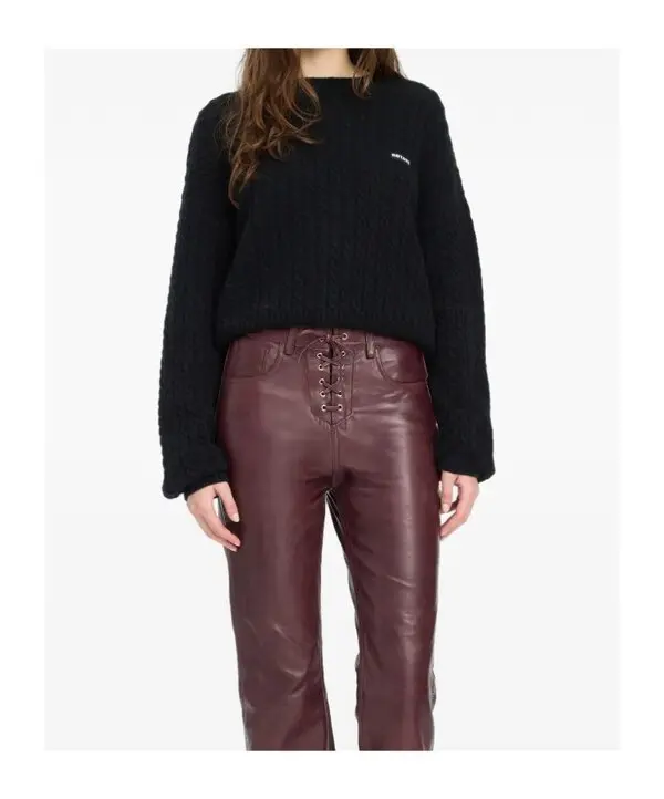 ROTATE BY BIRGER CHRISTENSEN Cable Crewneck Sweater