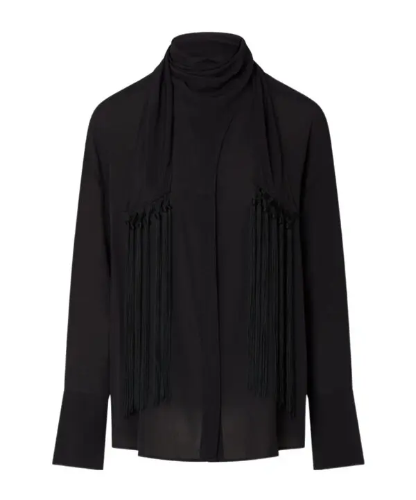Liu Jo Long Sleeve Draped Shirt With Scarf Detail