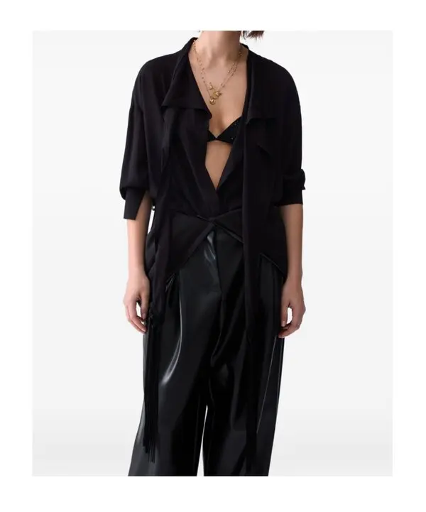 Liu Jo Long Sleeve Draped Shirt With Scarf Detail