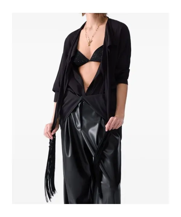 Liu Jo Long Sleeve Draped Shirt With Scarf Detail