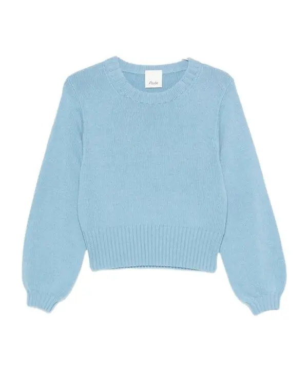 ALLUDE Ribbed-knit Crew Neck Sweater