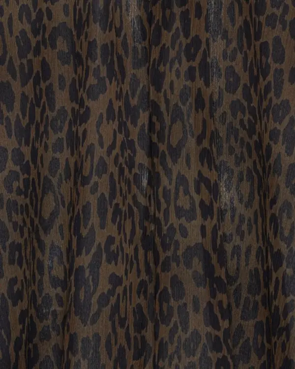 ROTATE BY BIRGER CHRISTENSEN Fleur Halterneck Leopard Print Bow Detail Top - Dark Brown