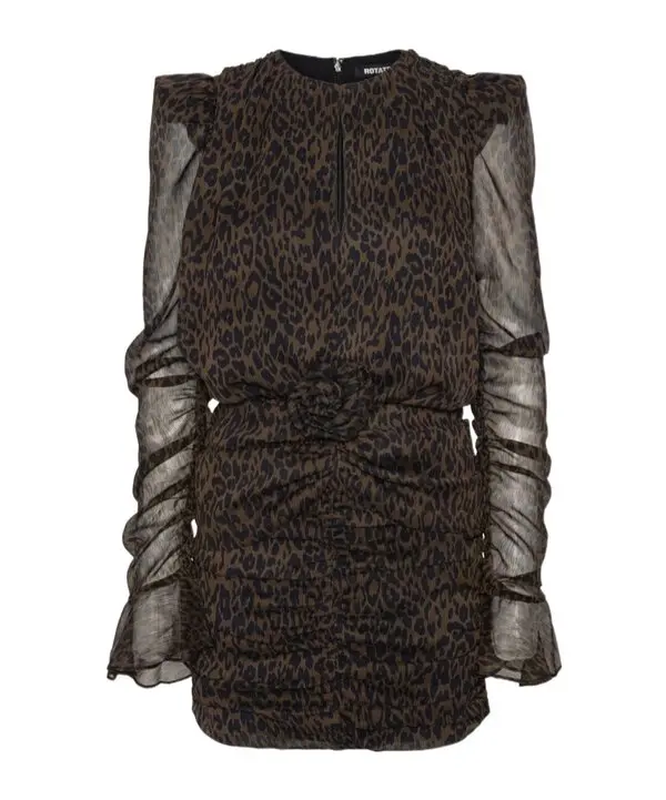 ROTATE BY BIRGER CHRISTENSEN Ruched Flower Mini Dress