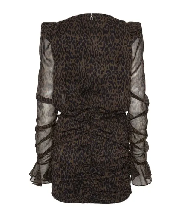 ROTATE BY BIRGER CHRISTENSEN Ruched Flower Mini Dress