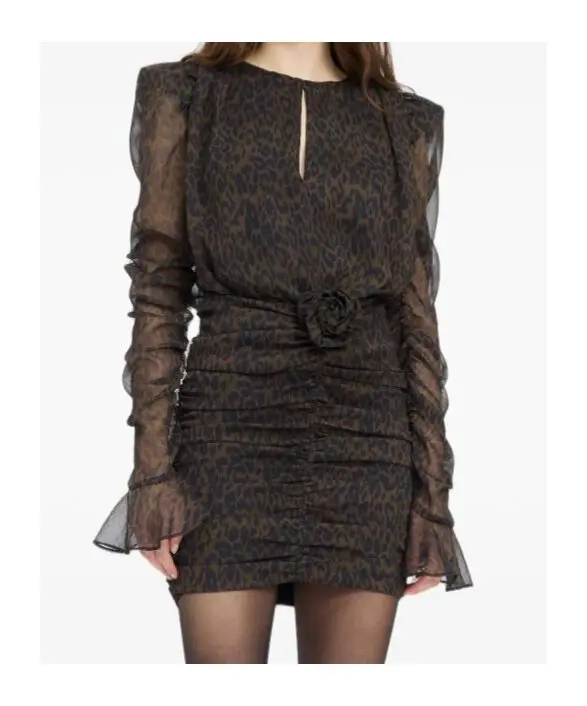 ROTATE BY BIRGER CHRISTENSEN Ruched Flower Mini Dress