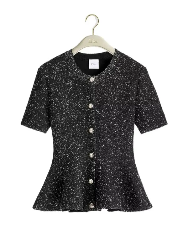 Dior Short-sleeved Peplum Cardigan
