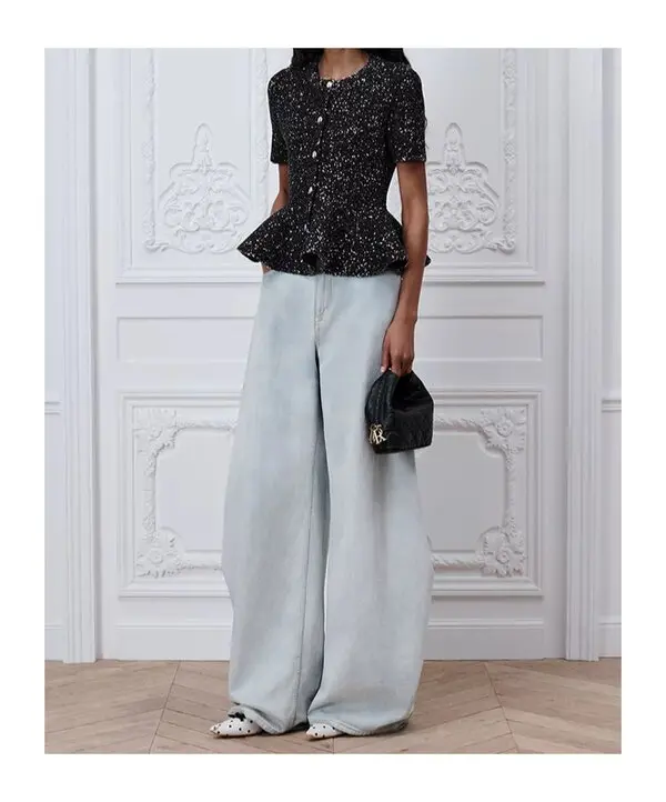 Dior Short-sleeved Peplum Cardigan