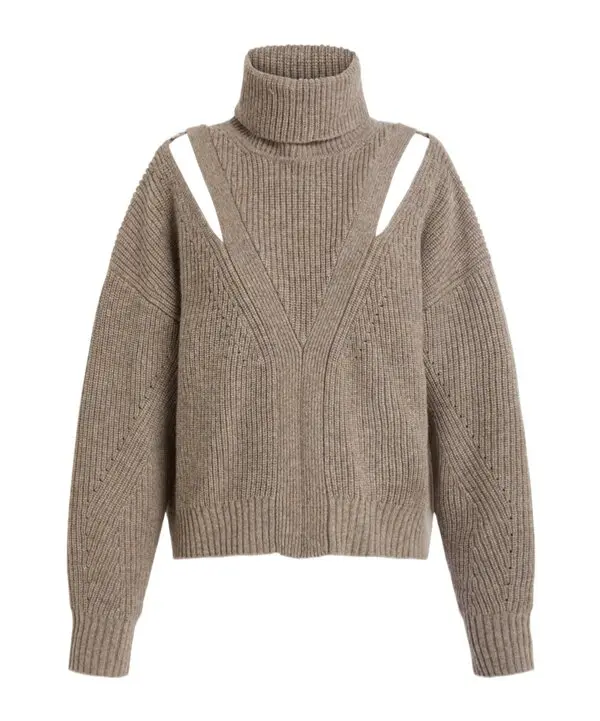 P.a.r.o.s.h Wool Turtle-neck Knit With Cut-out Shoulders