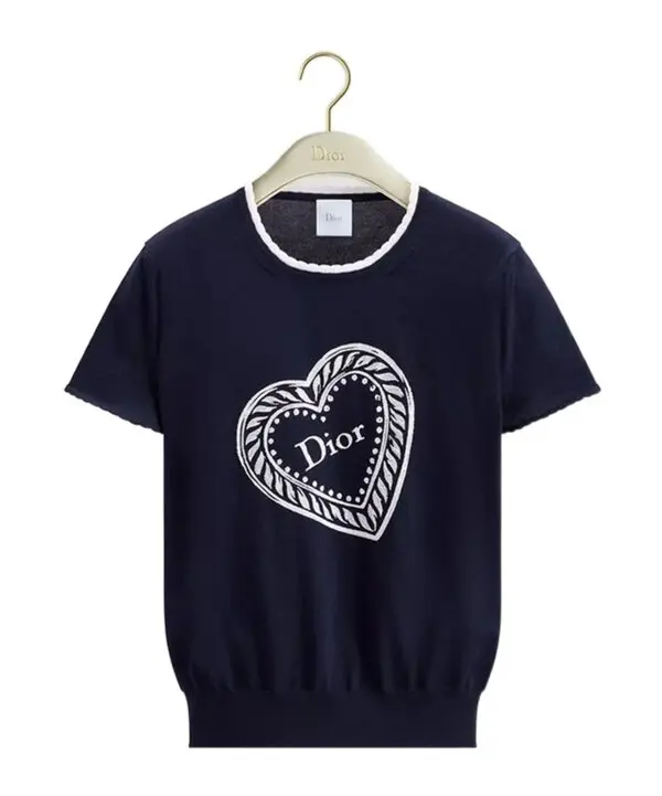Dior Short-sleeved Sweater With Heart Motif