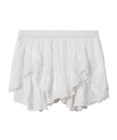 Isabel Marant Étoile Layale Embroidered Ruffle Shorts - White