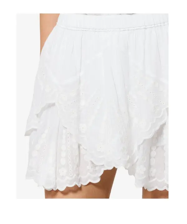 Isabel Marant Étoile Layale Embroidered Ruffle Shorts - White