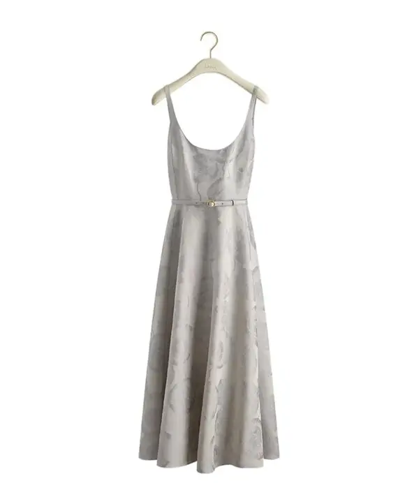 Dior Mid-length Belted Dress With Gold-finish Medallion Buckle