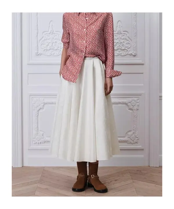 Dior Mid-length Flared Skirt With Allover Signatures