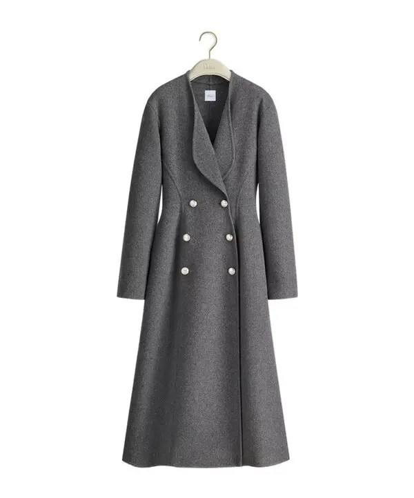 Dior Double Breasted Wool Coat With Medallion Buttons