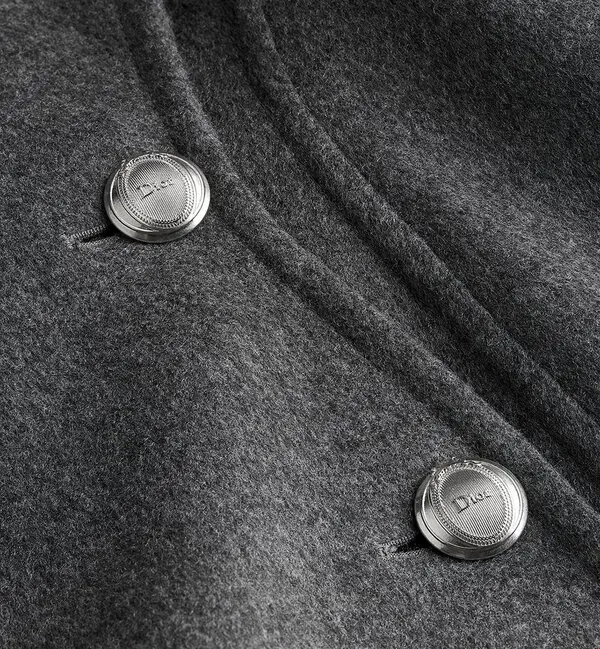 Dior Double Breasted Wool Coat With Medallion Buttons