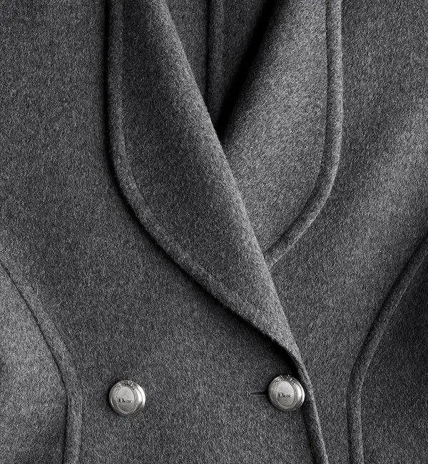 Dior Double Breasted Wool Coat With Medallion Buttons