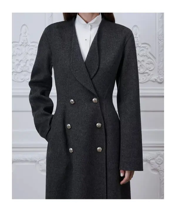 Dior Double Breasted Wool Coat With Medallion Buttons