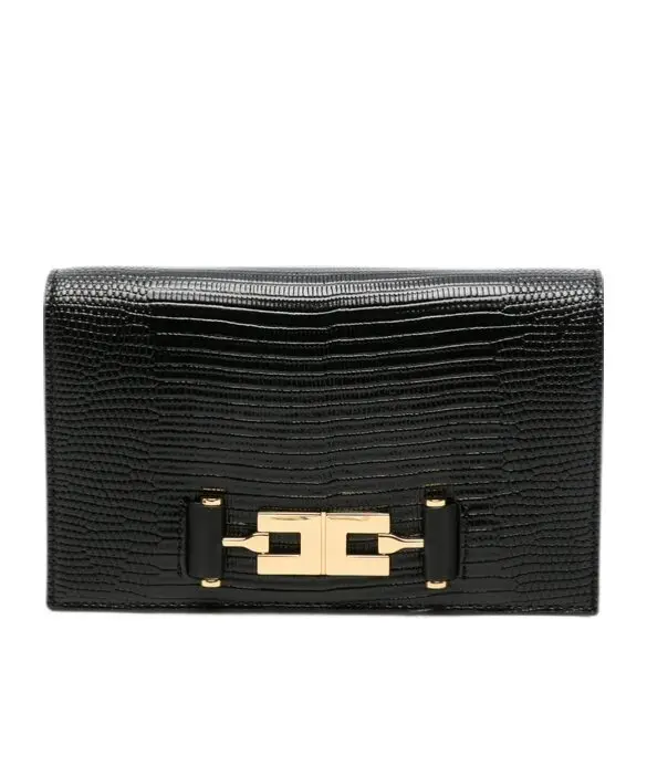 Elisabetta Franchi Embossed Chain-strap Shoulder Bag