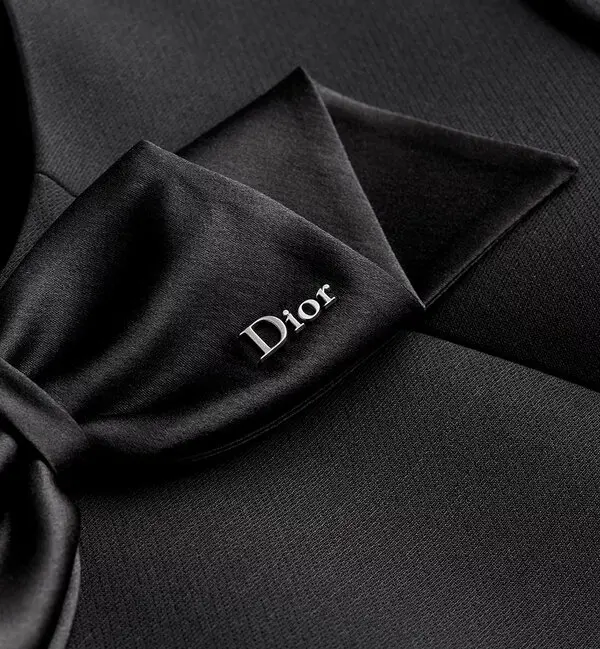 Dior Short Sleeve Dress With Satin Bow