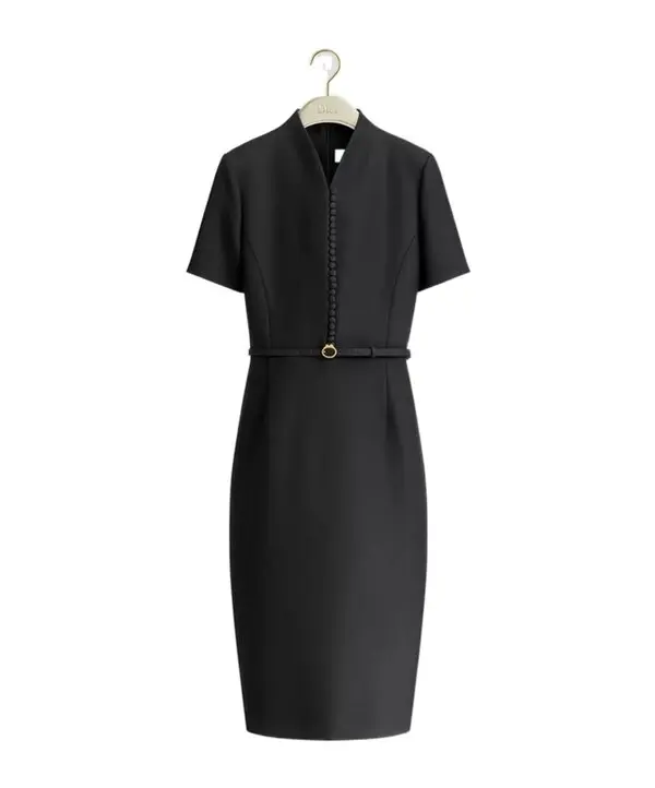 Dior Mid-length Belted Dress - Black