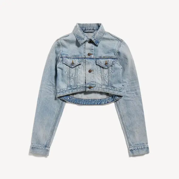 Balenciaga Cropped Curved Denim Jacket