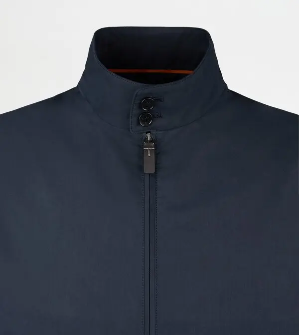 TOD'S Technical Cotton Jacket With Leather Accents