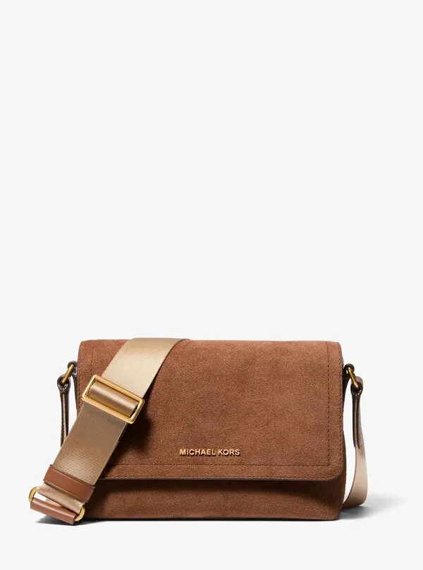 Michael Kors Hudson Mini Suede Messenger Bag - Brown