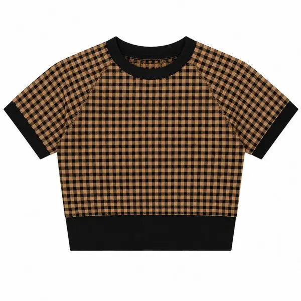 HEART AND SOUL Checked Activewear Crop Top