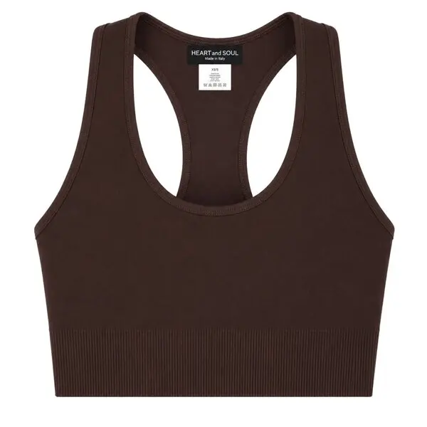 HEART AND SOUL Chocolate One Block Activewear Crop Top