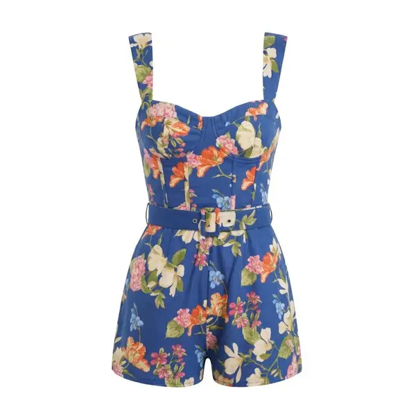 Yumi Kim Floral Print Linen Blend Romper