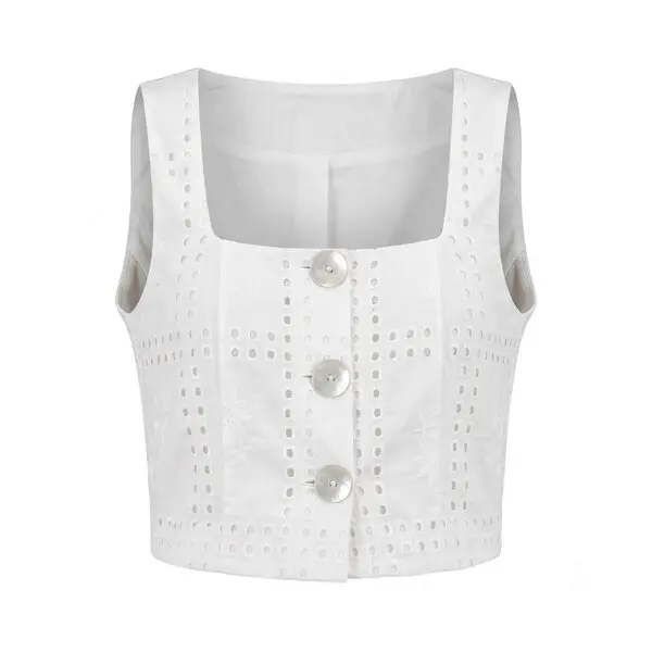Yumi Kim Jade Top With Pearl Buttons