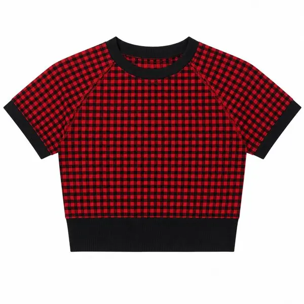 HEART AND SOUL Checked Crop Top
