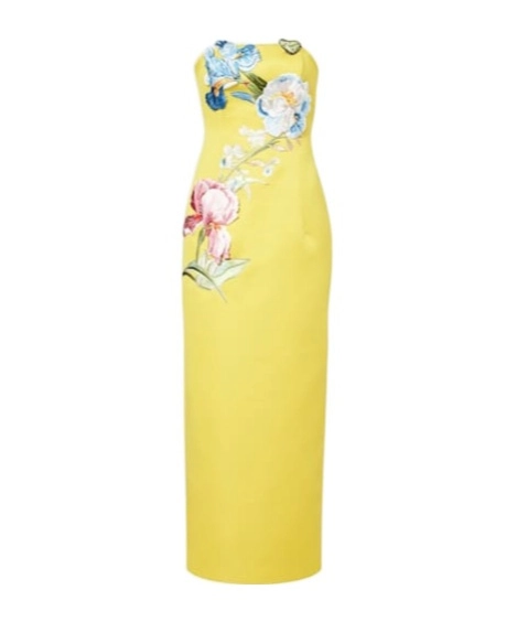LEO Lin Rayna Floral Appliqué Bustier Dress