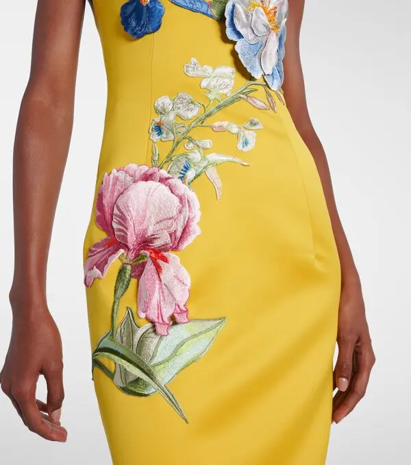 LEO Lin Rayna Floral Appliqué Bustier Dress