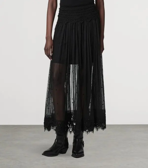 ALLSAINTS Mesh Trixie Maxi Skirt