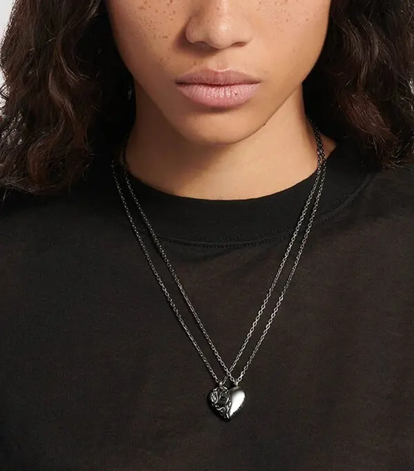 Balenciaga Engraved Midnight Friendship Necklace