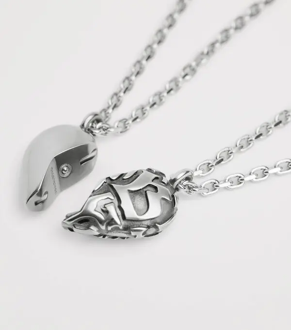 Balenciaga Engraved Midnight Friendship Necklace
