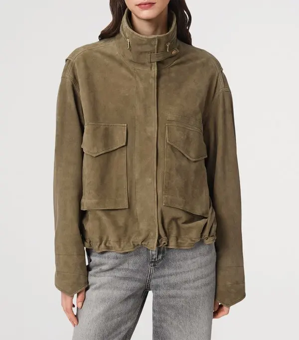 ALLSAINTS Suede Clay Bomber Jacket