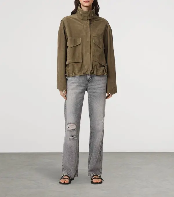 ALLSAINTS Suede Clay Bomber Jacket